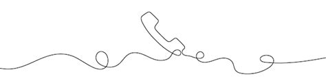 송수화기의 연속 그리기 송수화기의 한 줄 아이콘 전화 아이콘 프리미엄 벡터