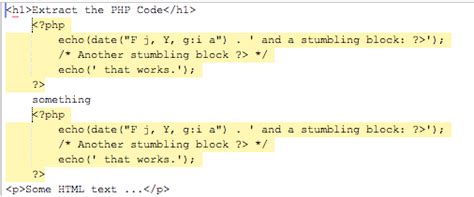 Regex Extract Php Code With Regular Expressions Stack Overflow