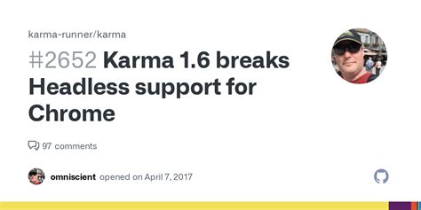 karma 1 6 breaks headless support for chrome · issue 2652 · karma