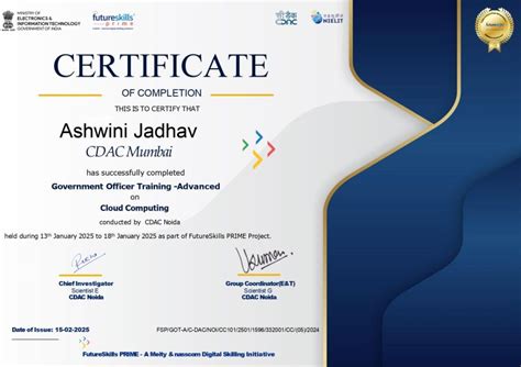 Ashwini Patil On Linkedin Governmenttraining Cloudcomputing Cdacnoida Onlinelearning