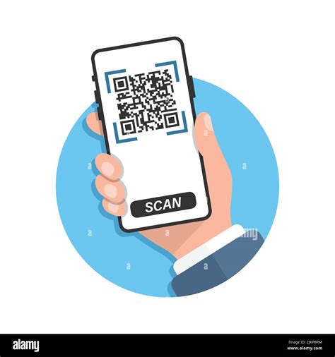Qr Code Scan Illustration In Flat Style Mobile Phone Scanning Vector