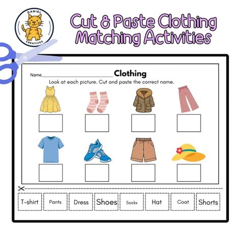 Clothing Cut And Paste Worksheets Life Skills Activity Kindergarten