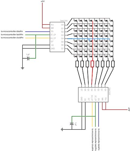LED Matrix How To Use 74HC595 For LED Cathodes LEDs And Multiplexing Arduino Forum