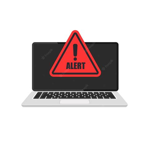 Premium Vector Laptop Scam Alert Attention Sign Cyber Security