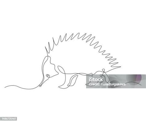 Abstract Echidna Hedgehog Continuous One Line Drawing Stock
