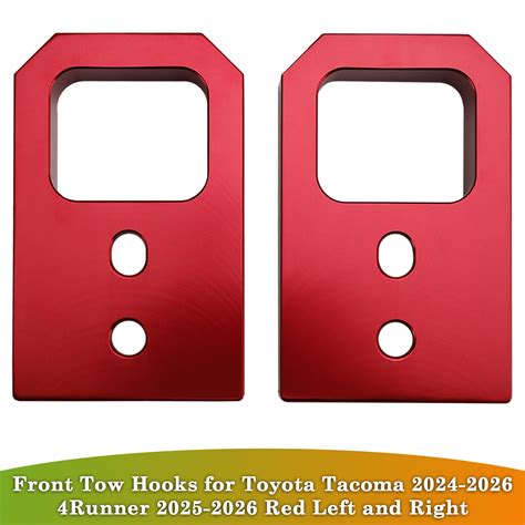 Front Tow Hooks For Toyota Tacoma 2024 2026 4runner 2025 2026 Red Left