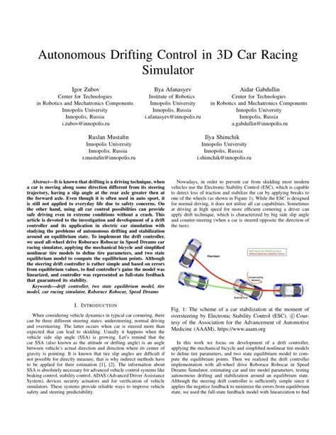 PDF Autonomous Drifting Control In D Car Racing Simulator