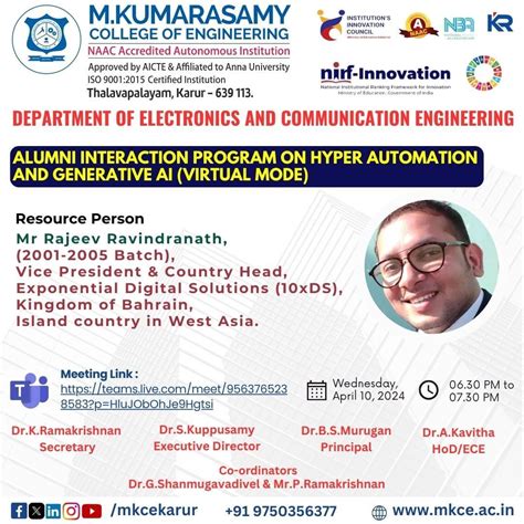 mkce karur posted on linkedin