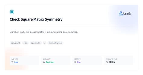 Checking Square Matrix Symmetry In C Labex