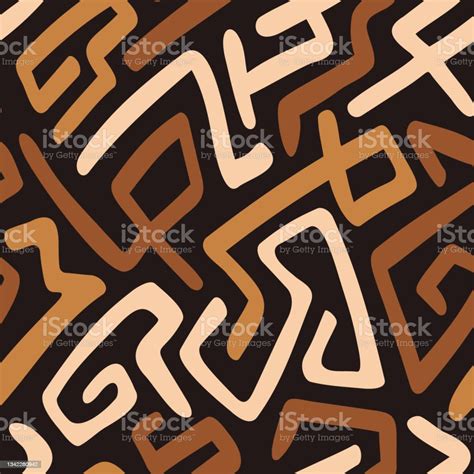 아프리카 프린트 패브릭 벡터 원활한 부족 패턴 디자인 천 카펫 러그 파레오 랩을 위한 전통 민족 손 그린 장식 직물에 대한 스톡 벡터 아트 및 기타 이미지 Istock