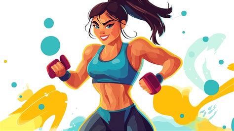 Mujer Haciendo Ejercicio Caricatura Personaje De Caricatura Femenino