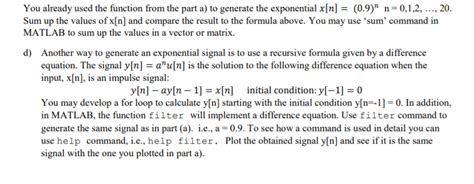 Solved Basic Signals Exponentials The Decaying Chegg