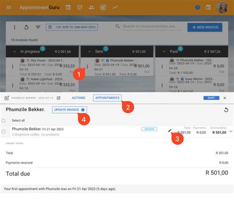 Update Appointment Information On A Invoice Appointmentguru