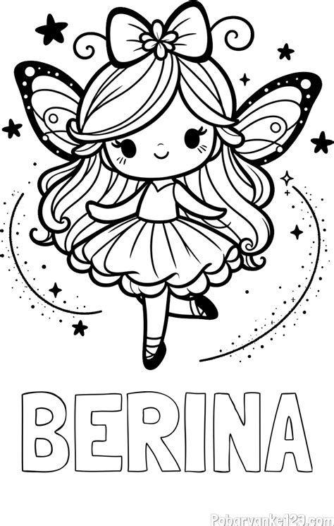Pobarvanka Imena Berina In Ljubka čarobna Vila