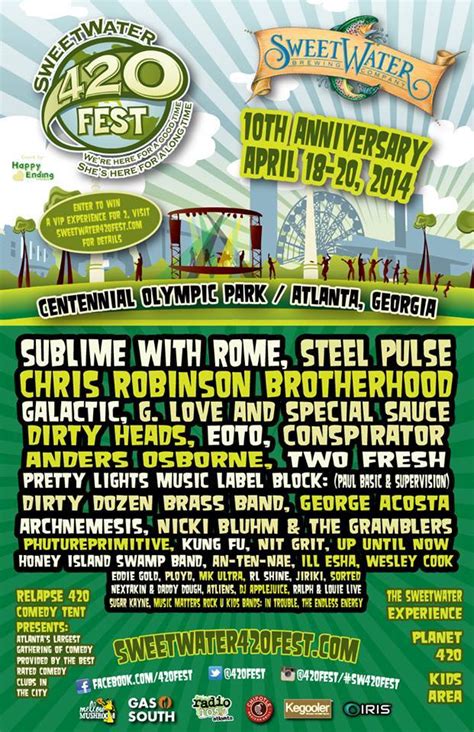 Sweetwater 420 Fest 2014 Lineup Grooveist