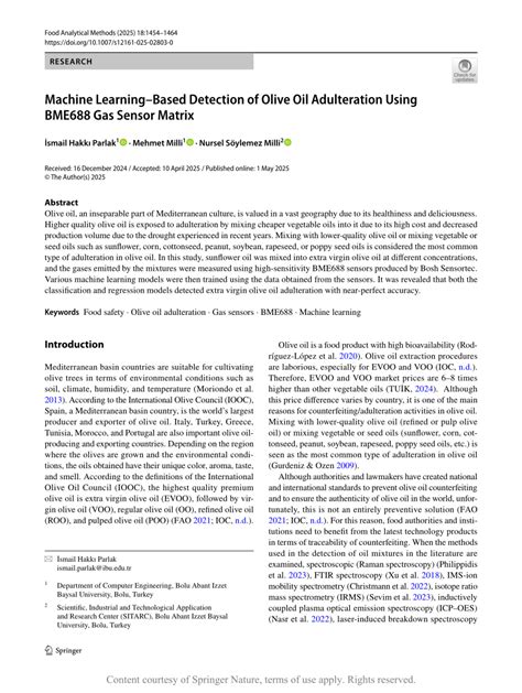 Pdf Machine Learningbased Detection Of Olive Oil Adulteration Using