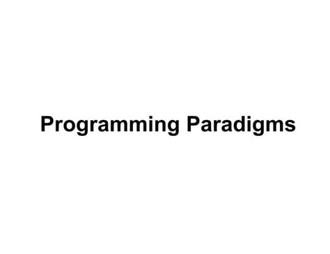 Programming Paradigms Pdf