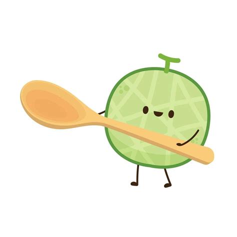 Melon Character Design Melon On White Background Melon Cartoon