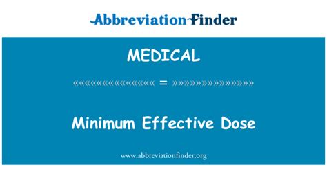 Medical Oznacza Minimalna Dawka Skuteczna Minimum Effective Dose