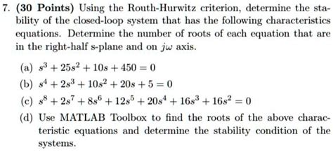 video solution using the routh hurwitz criterion determine the