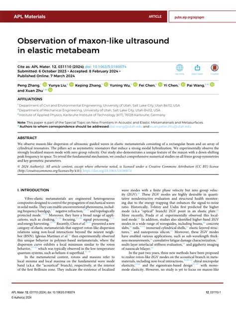 Pdf Observation Of Maxon Like Ultrasound In Elastic Metabeam