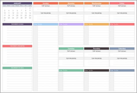Excel Planner Template
