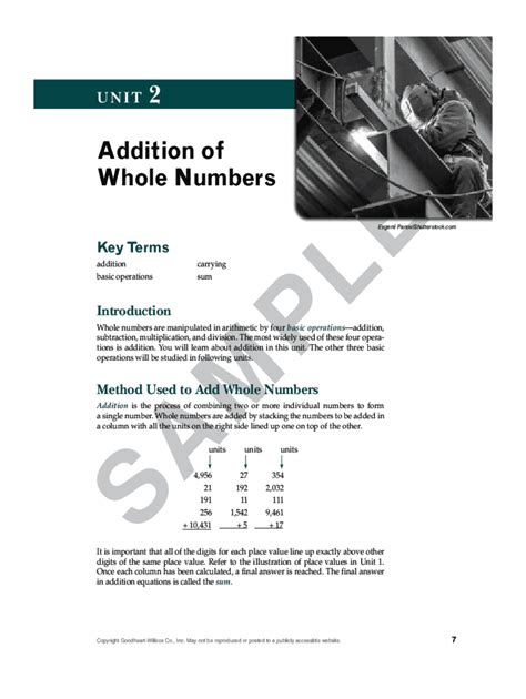 Fillable Online Whole Number Operationsadding Subtracting Multiplying