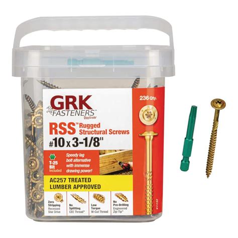 Grk Fasteners 10 X 3 18 In Star Drive Low Profile Washer Head Rss Structural Screws 236