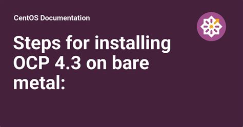 Install CentOS Documentation