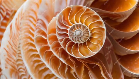 Premium Ai Image Close Up Nautilus Shell Pattern