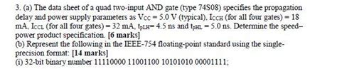 solved 3 a the data sheet of a quad two input and gate