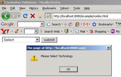 JavaScript Combo Box Validation