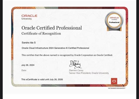Sandra Ida On Linkedin Oraclecertified Generativeai Clouddatamanagement Continuouslearning