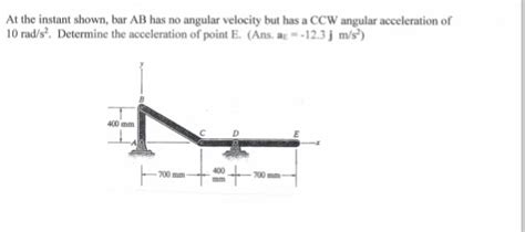 Solved At The Instant Shown By AB Has No Angular Velocity Chegg