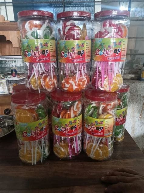 Mix Raimbow Amrita Lollipop Sugar Candy Packaging Type Plastic Jar At