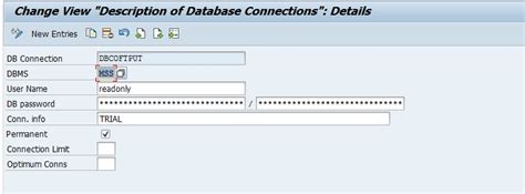Error Database Connection Defined In Dbcon Sap Community