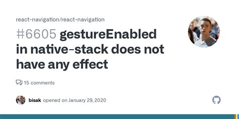 Gestureenabled In Native Stack Does Not Have Any Effect · Issue 6605 · React Navigationreact