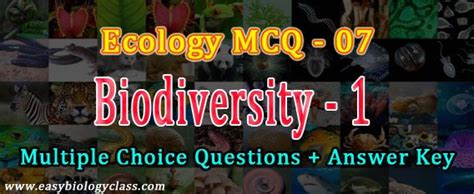 Mcq On Biodiversity Easybiologyclass
