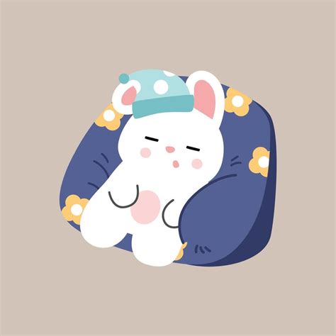 Cute Sleeping Rabbit 53062895 Vector Art At Vecteezy