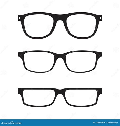 Glasses Set Graphic Icons In Flat Design Stock Vector Illustration Of