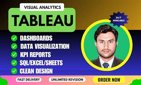 Design Interactive Tableau Dashboards And Data Visualizations By Excel