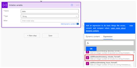 addminutes function power automate cloud flows kaizen personal