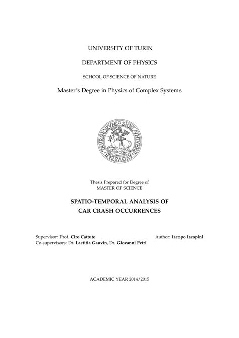 Pdf Master Thesis Spatio Temporal Analysis Of Car Crash Occurrences