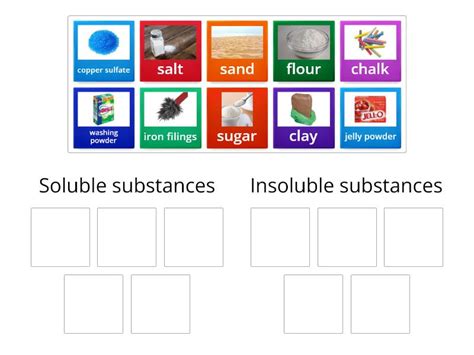 22 23 Soluble And Insoluble Substances Group Sort