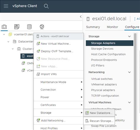 Create Datastore For The ESXi Host Dell EMC SmartFabric Services With PowerEdge Servers