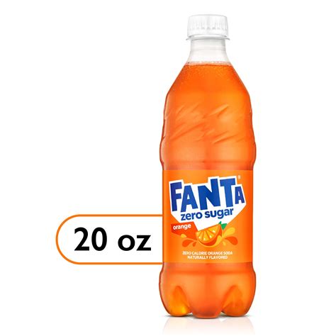 Fanta Zero Sugar Orange Fruit Soda Pop 20 Fl Oz Bottle