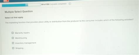 Solved Multiple Select Questionselect All That Applythe