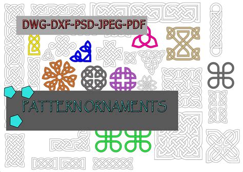 Cnc Pattern Drawing Different Geometric Shapes Dxf Dwg Etsy