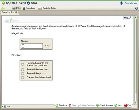 Solved An Electron And A Proton Are Fixed At A Separation Chegg Com