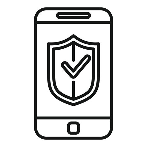 Secured Phone Icon Outline Vector Mobile Login 20248606 Vector Art At